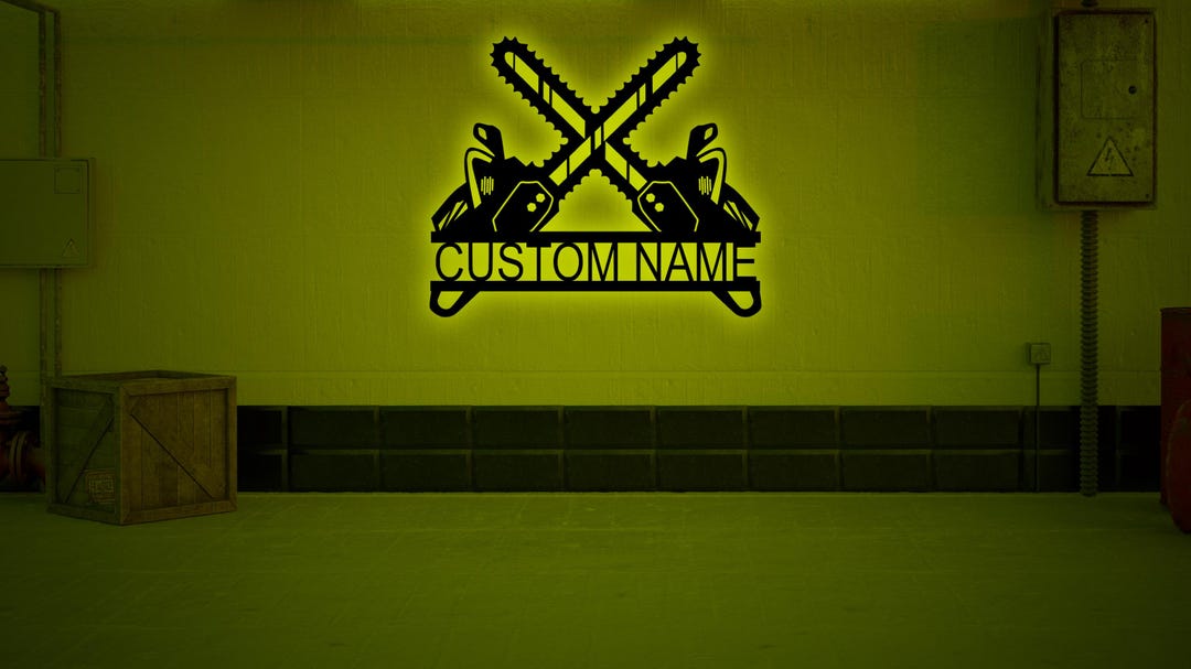Personalized Logging Chainsaws Wall Art With Led Lights-logging ...