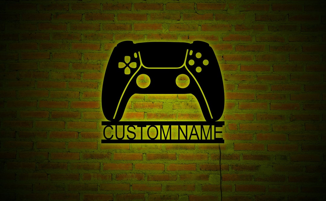Custom Gamer Tag Wall Art With LED Lights, Gamer Tag Name Sign, Gaming ...