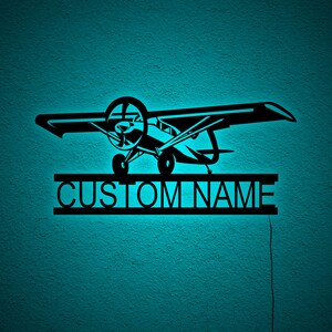 Custom Airplane Wall Art With RGB Color, Personalized Plane Name Sign ...