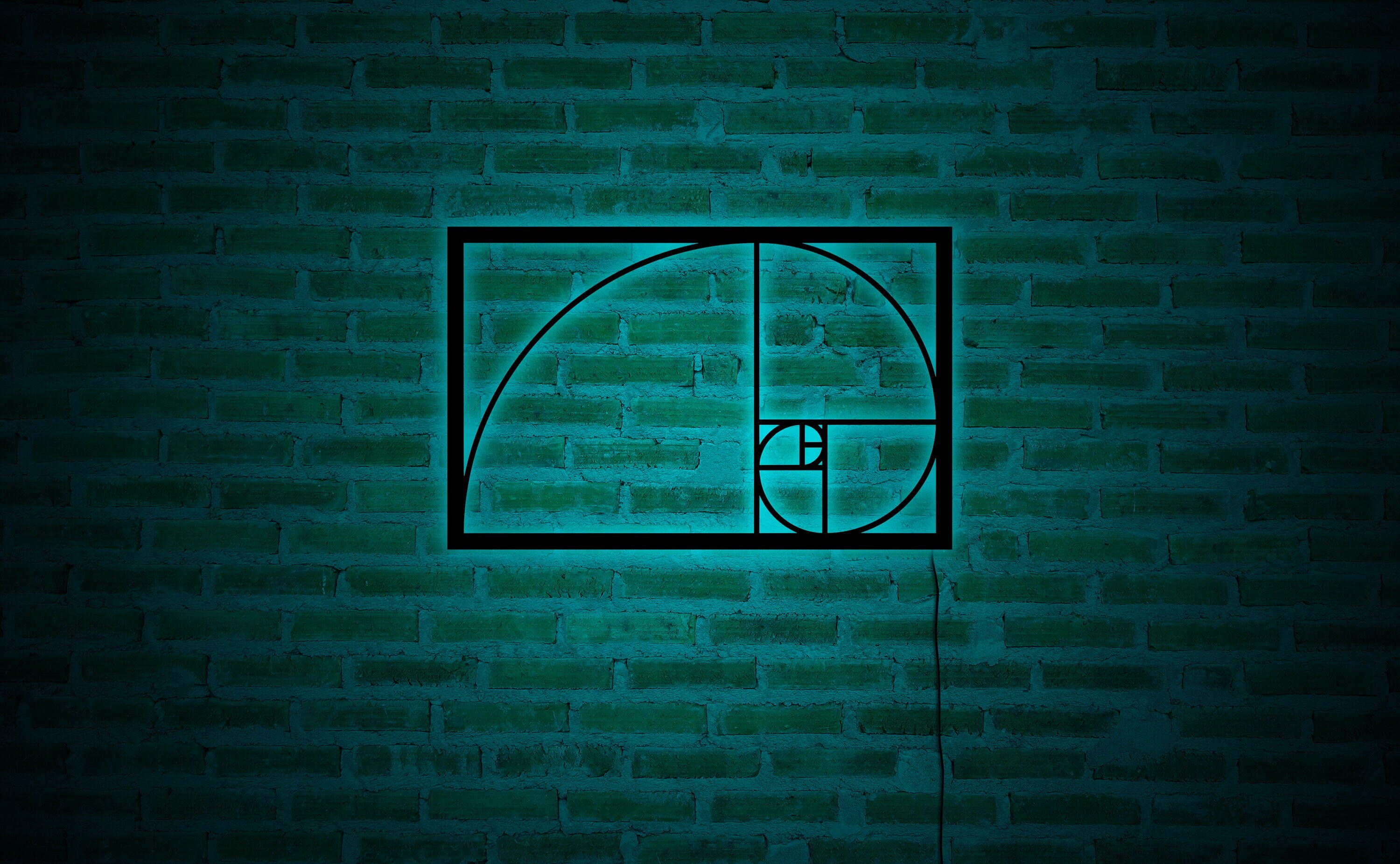 Golden Ratio Fibonacci Spiral Wall Art With LED Light, Fibonacci Wall ...