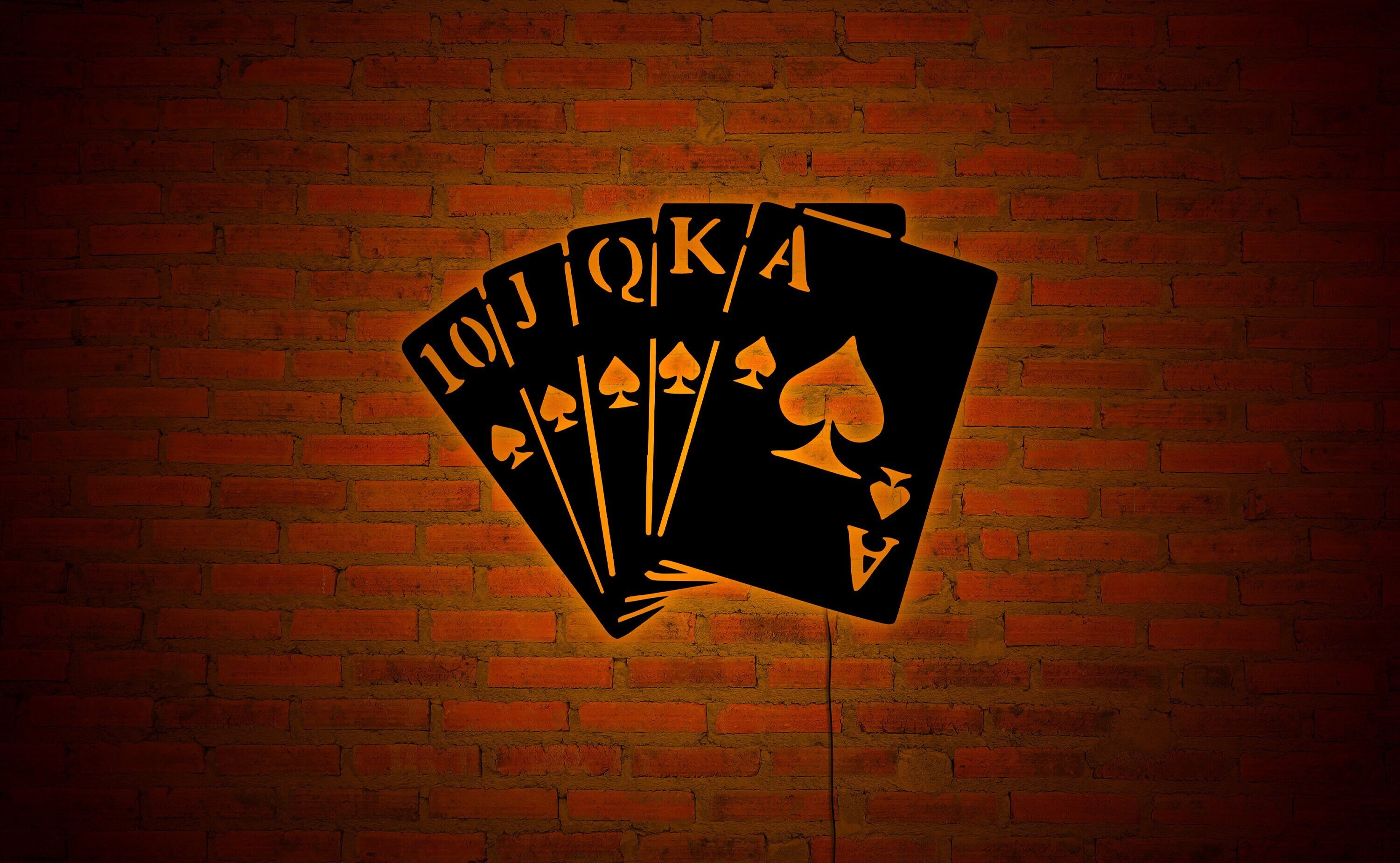 Poker Wall Art With LED Lights Poker Decor Wall Led Sign - Etsy
