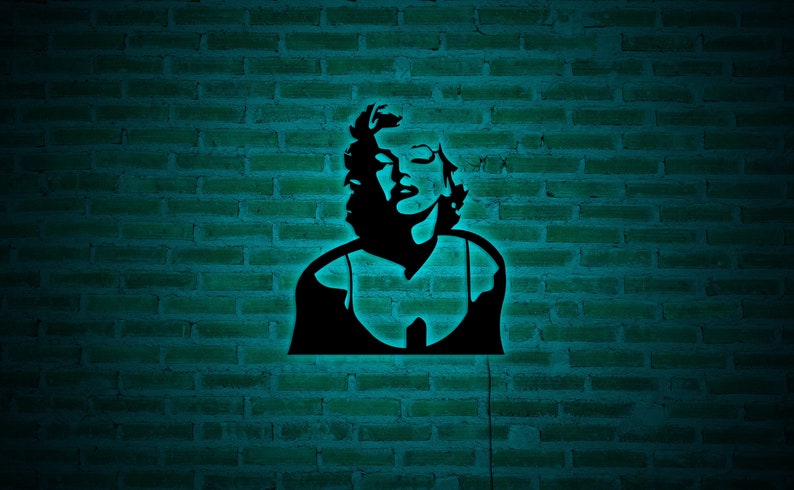 Marilyn Monroe Wall Art With LED Lights, Marilyn Monroe Decor Wall Sign ...