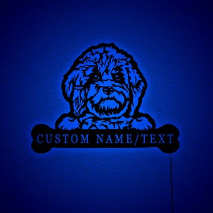 Custom Cavapoo Dog Wall Art With LED Light, Personalized Cavapoo Dog ...