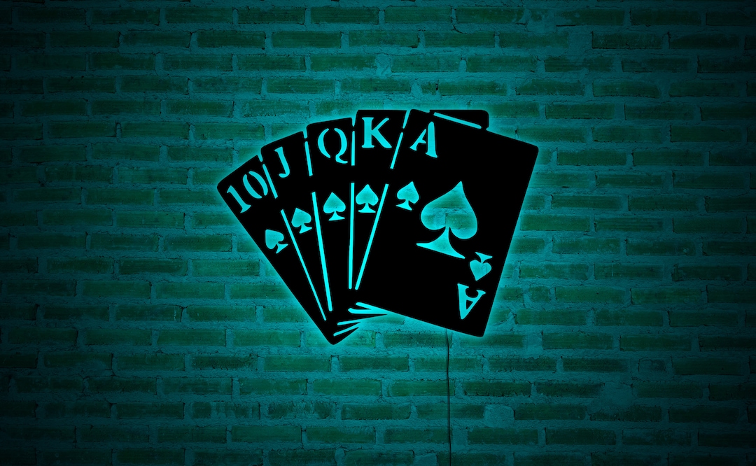 Playing Cards Wall Decor Light, Poker Wall Art, Gambling Themed Wall ...