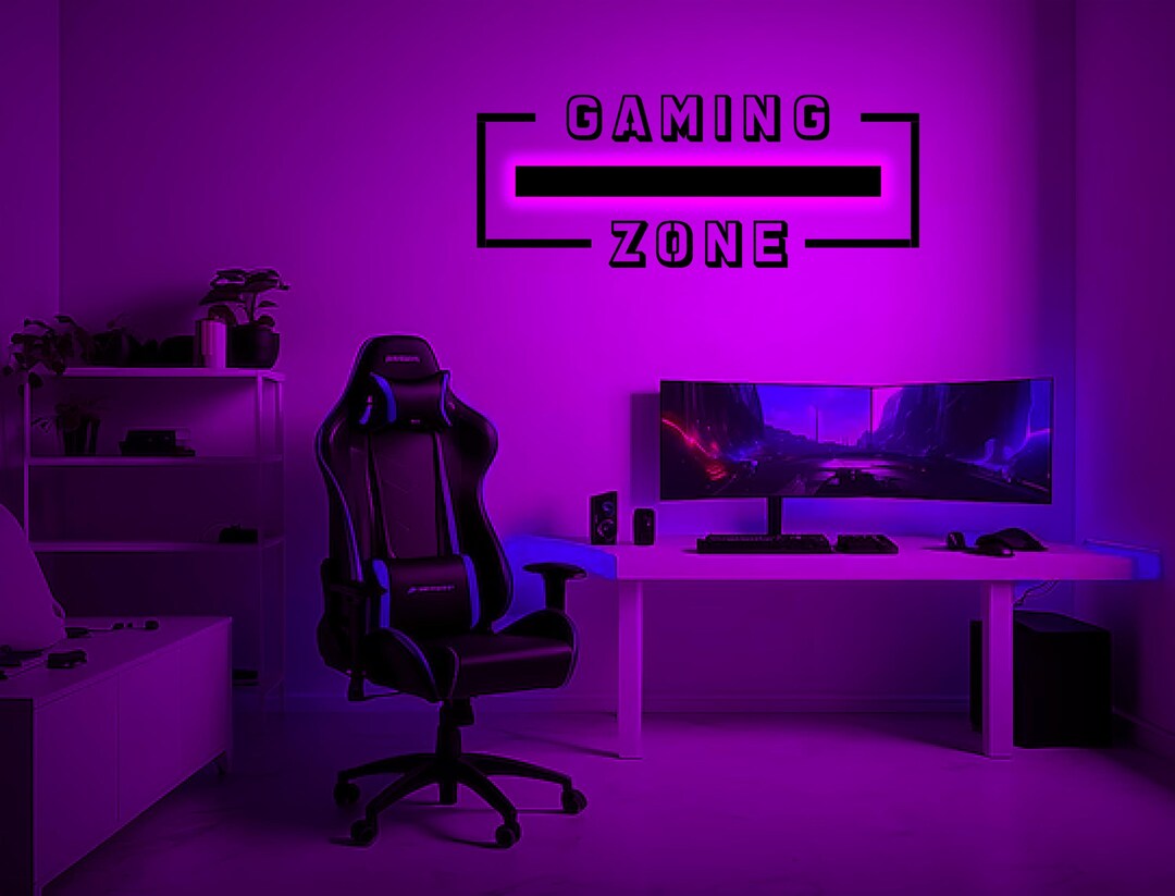 Custom Gaming Zone RGB Led Wall Sign Decor-gaming Zone Led Light ...