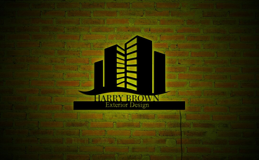 Custom Architecture Office Wall Art With LED Light, Custom Construction ...