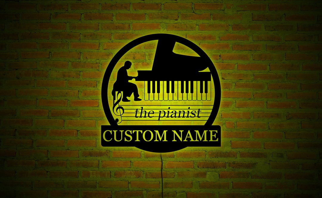 Custom Piano Wall Art With LED Lights, Custom Piano Musical Instrument ...