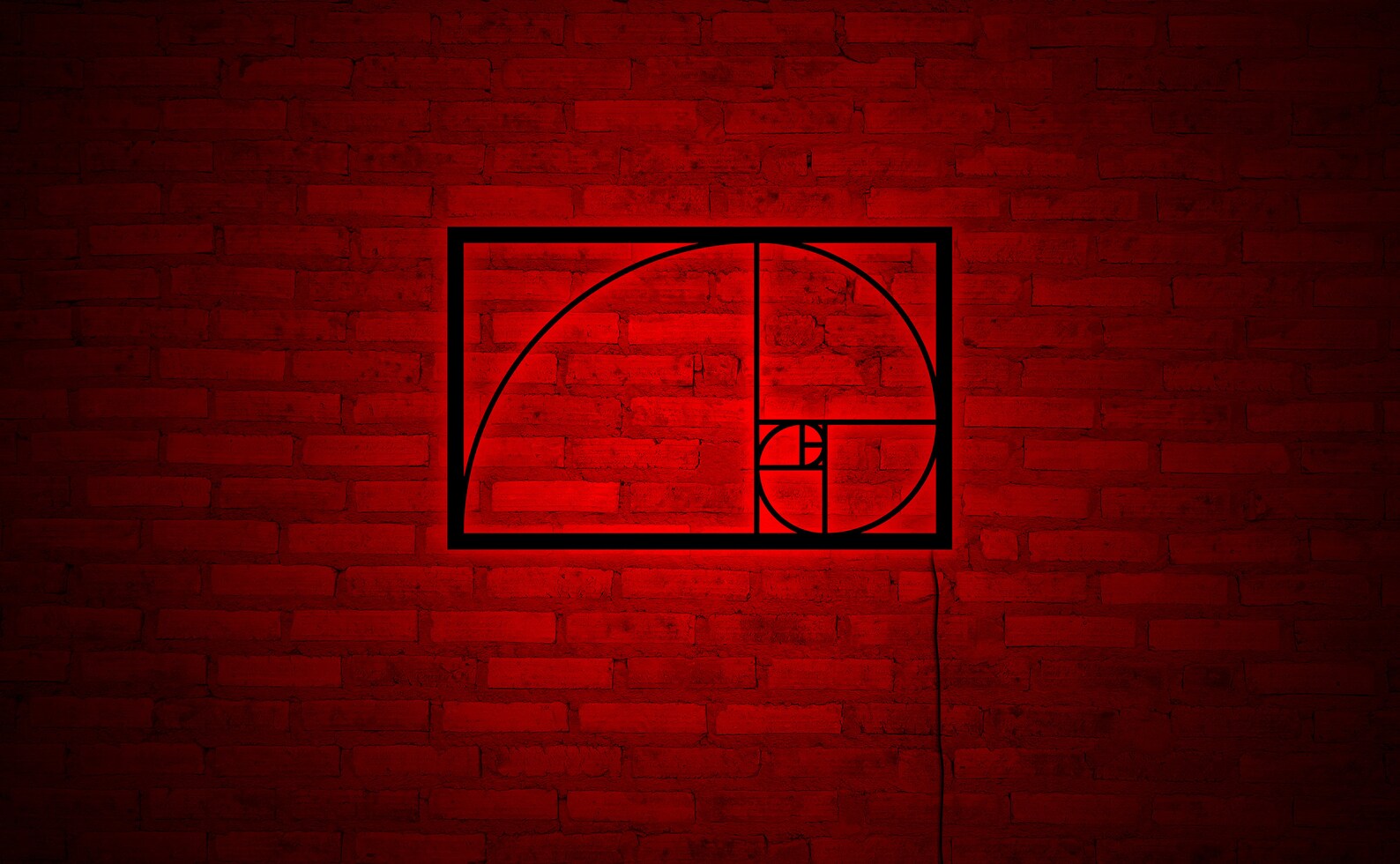 Golden Ratio Fibonacci Spiral Wall Art With LED Light, Fibonacci Wall ...