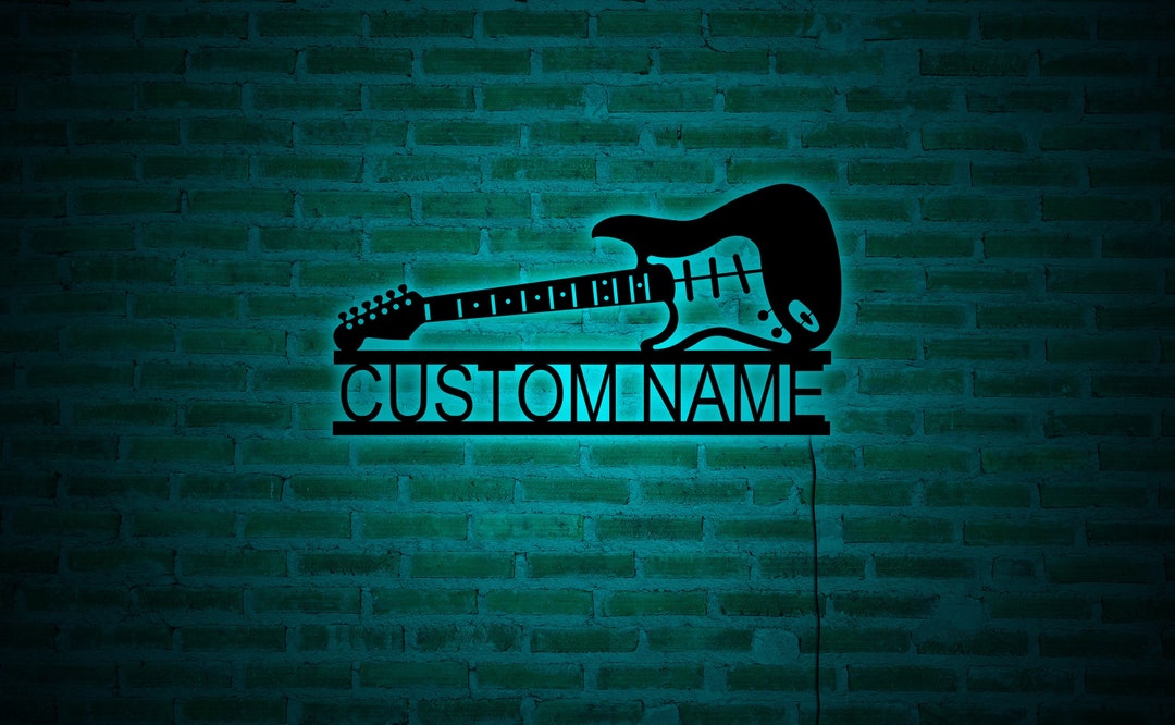 Custom Fender Stratocaster Wall Art With LED Light, Guitar Musician ...