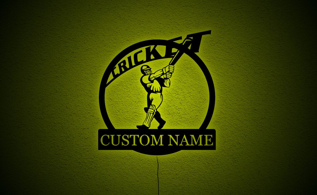 Custom Cricket Sport Wall Art With RGB Colors, Personalized Cricket ...