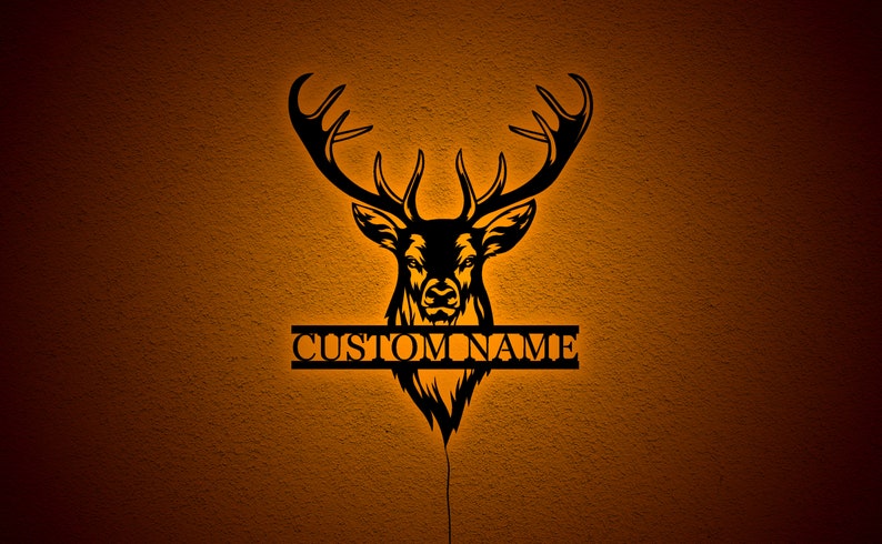 Custom Deer Hunting Wall Art With LED Lights, Custom Deer Hunting LED ...