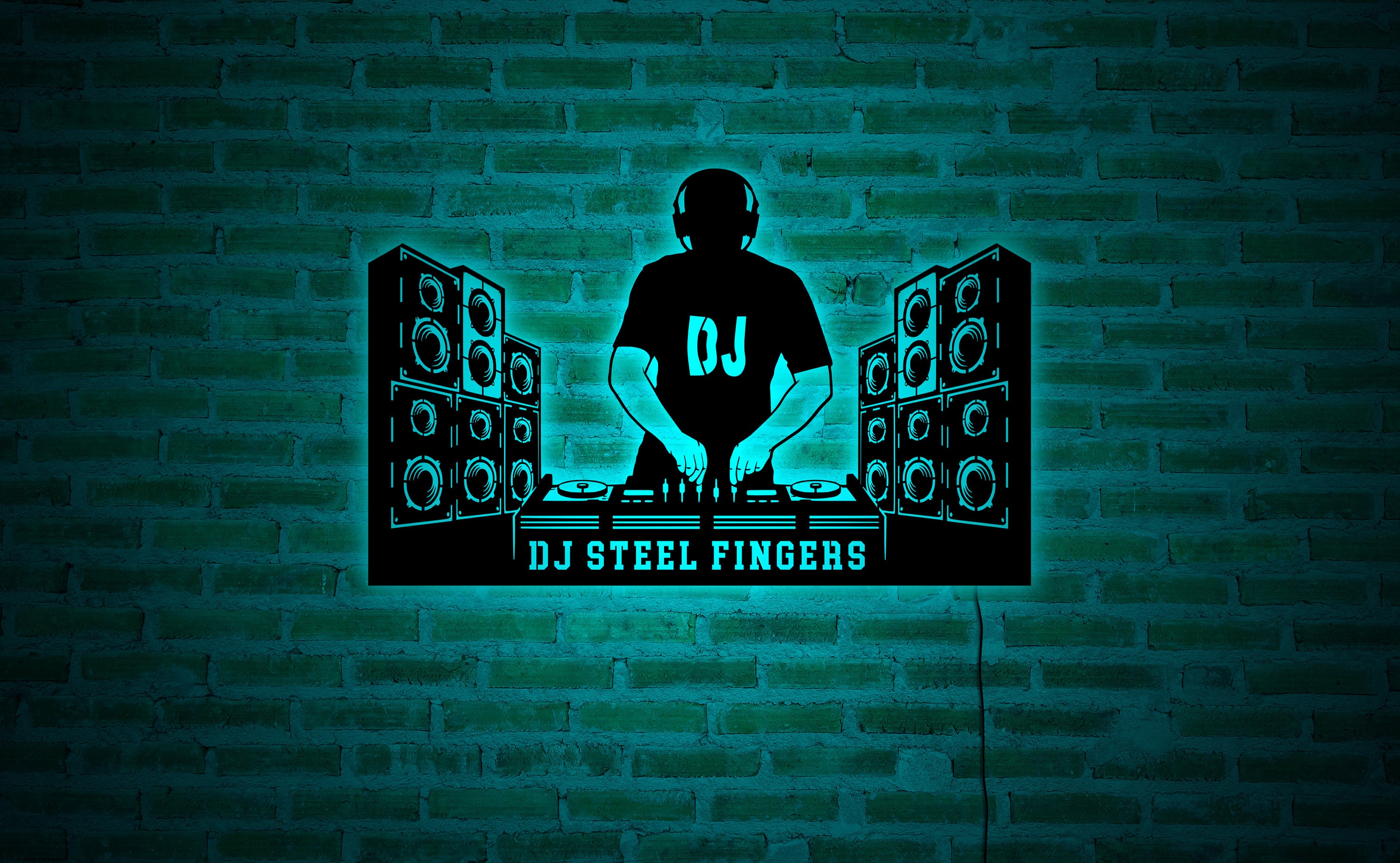 Personalized DJ Player Name Wall Sign With Led Light DJ - Etsy