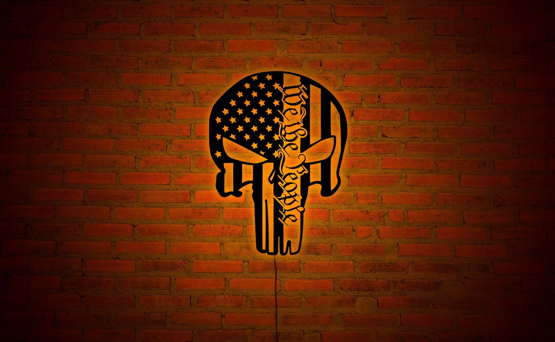 Skull Wall Art With LED Lights, Skull Decor Wall Led Sign, Skull RGB ...