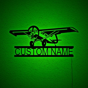 Custom Airplane Wall Art With RGB Color, Personalized Plane Name Sign ...