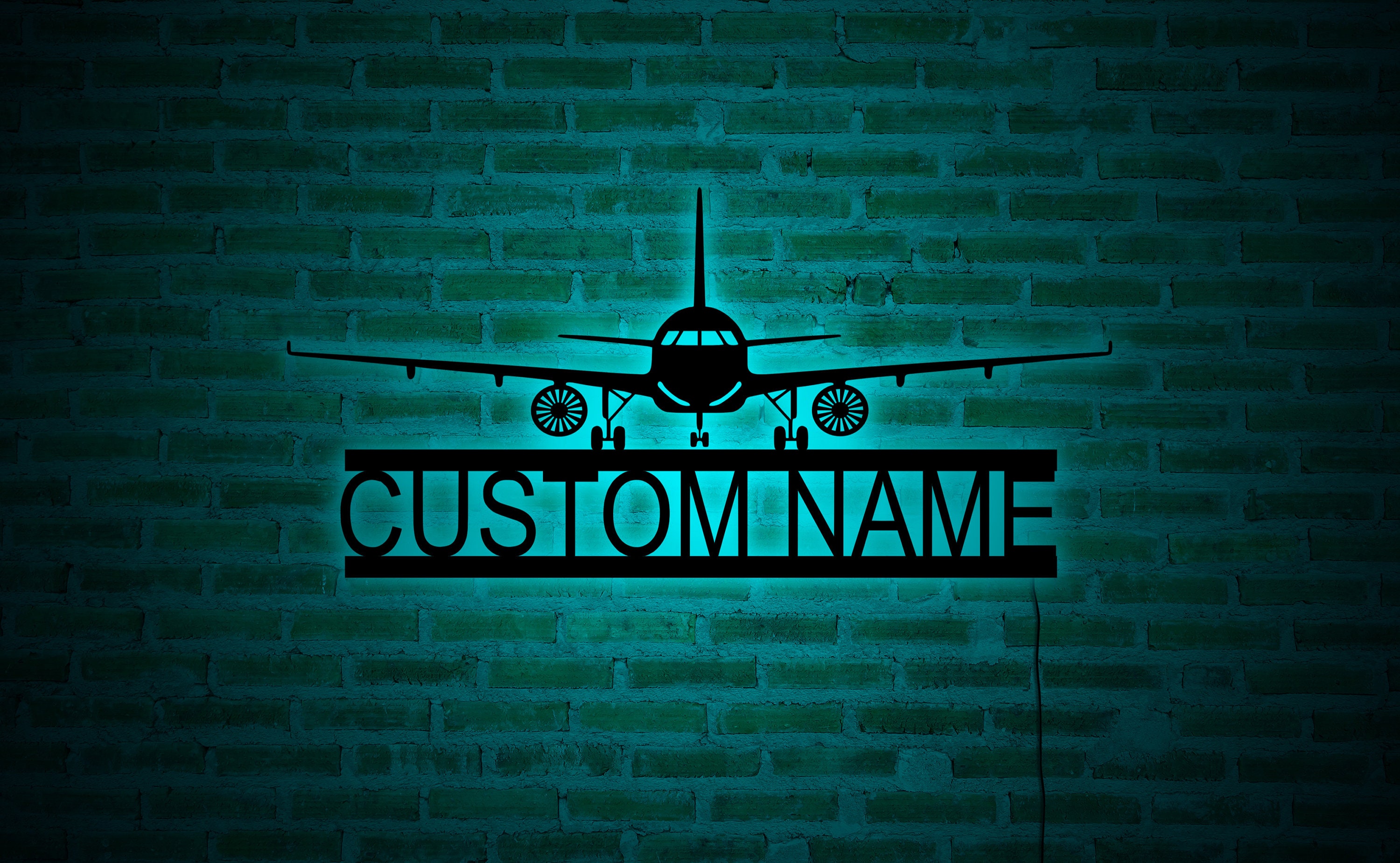 Custom Airplane Wall Art With RGB Color, Personalized Plane Name Sign ...