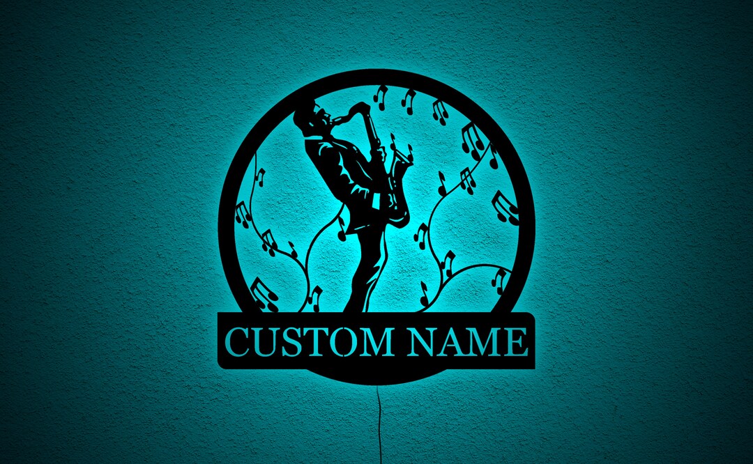 Custom Saxophone Wall Decor Rgb LED Light Decor, LED Light Personalized ...