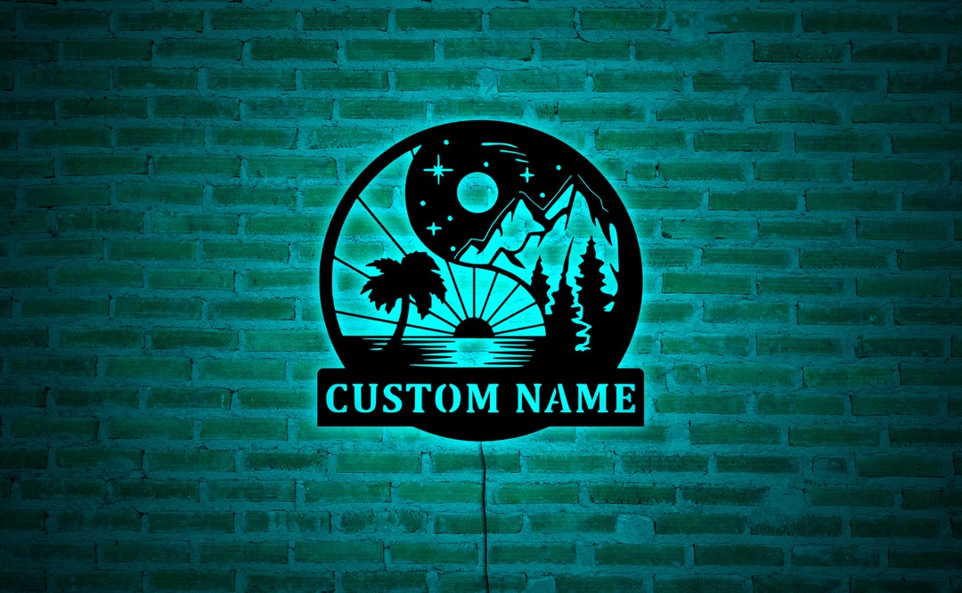 Personalized Yin Yang Wall Art With LED Light, Custom Yin Yang Sign Art ...