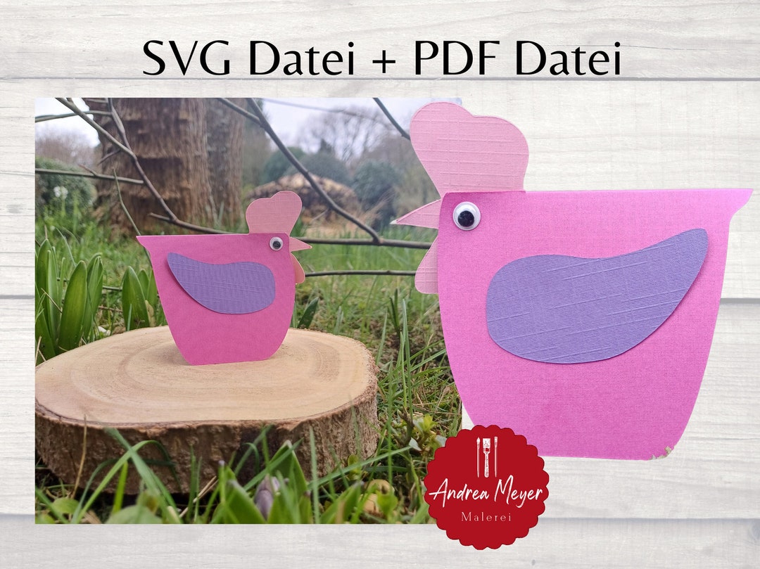 SVG + PDF File With Pattern for Making Chickens Out of Cardboard ...