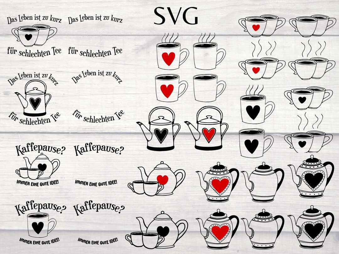 Coffee & Tea SVG Bundle, Plotter File With Kitchen Sayings, Coffee ...