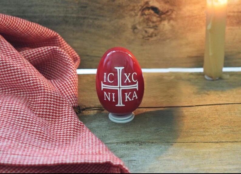 Handmade Faux Red Orthodox Easter Eggs – Christ is Risen Decorations ...