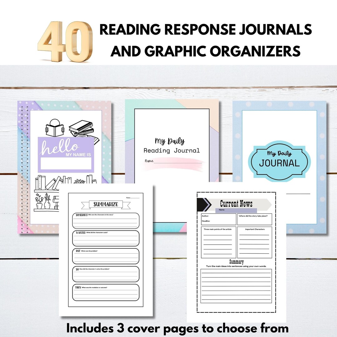 Reading Response Journal Reading Log Reading Comprehension Graphic ...