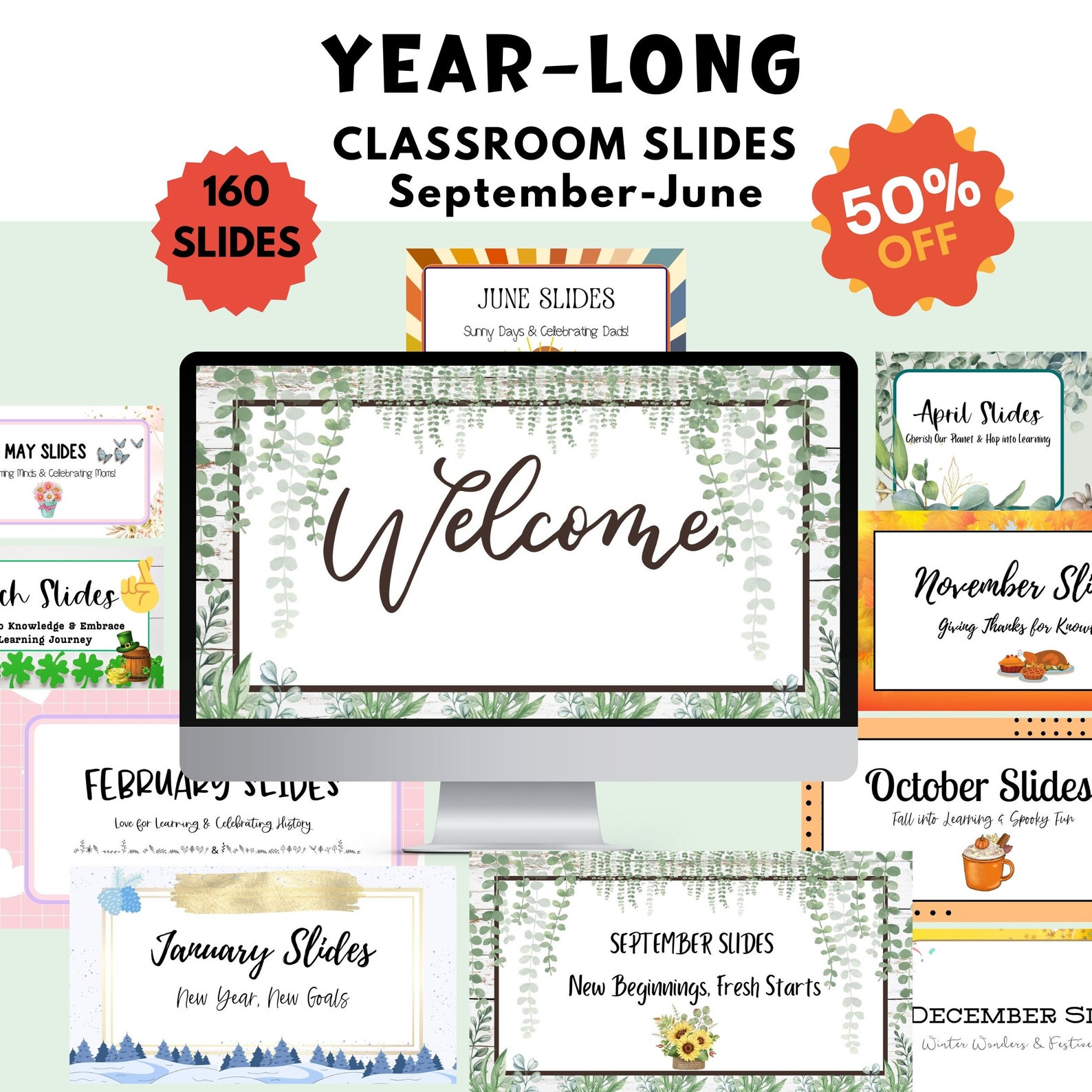 Google Slides Teacher Planner Template, Year-long Classroom Daily ...