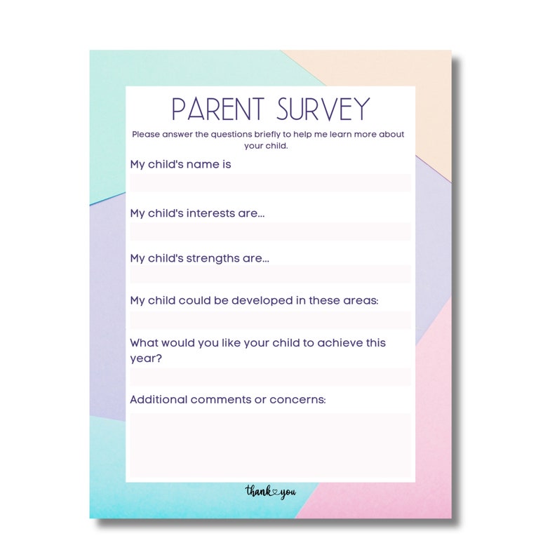 Parent Teacher Conference Form Editable Parent Forms - Etsy