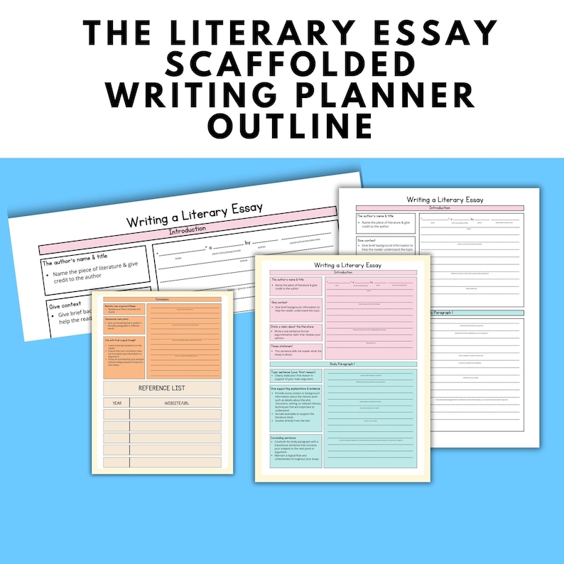 Literary Essay Planner Printable Template Writing Organizer - Etsy