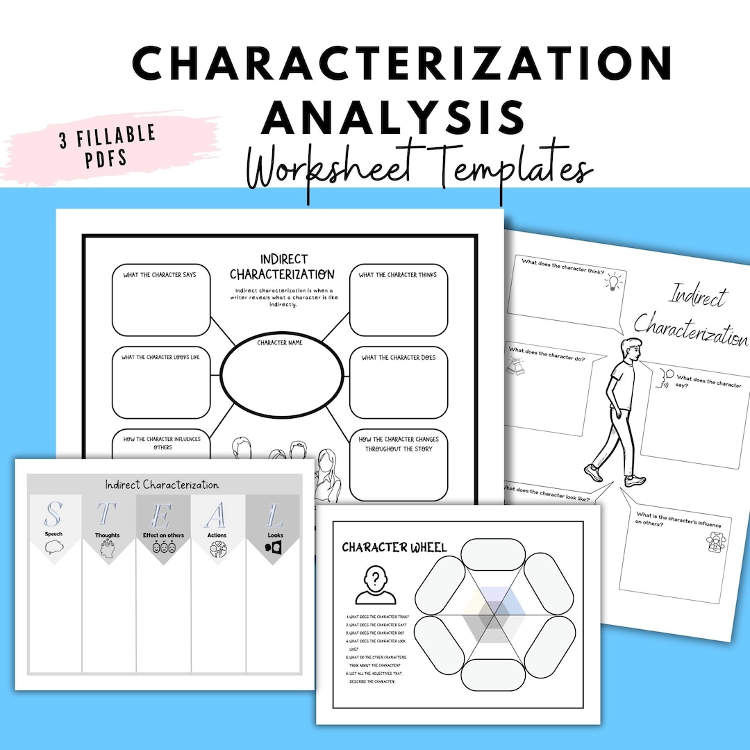 Character Sheet Characterization Template English Graphic Organizer ...