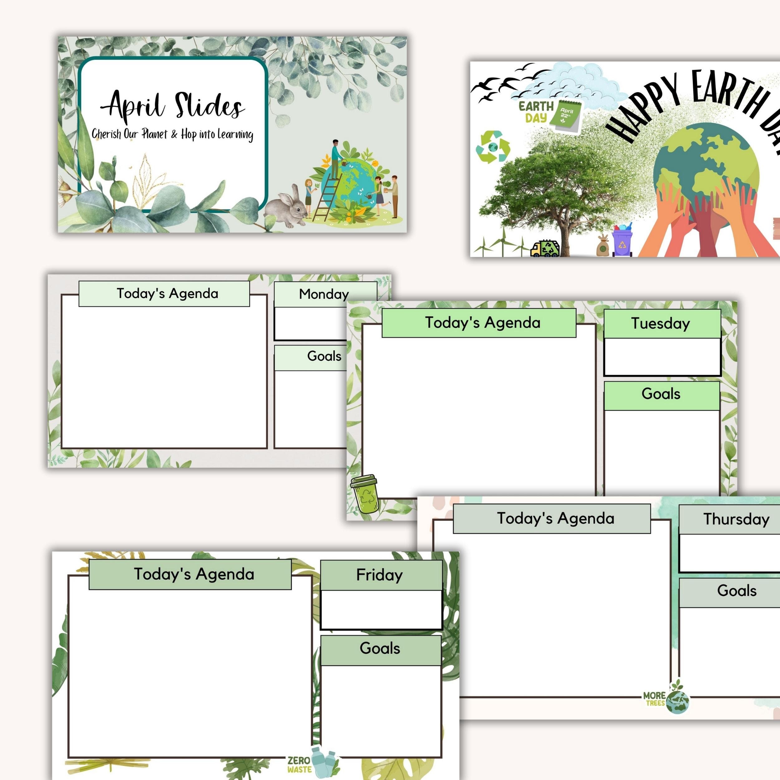 Google Slides Teacher Planner Template, Year-long Classroom Daily ...