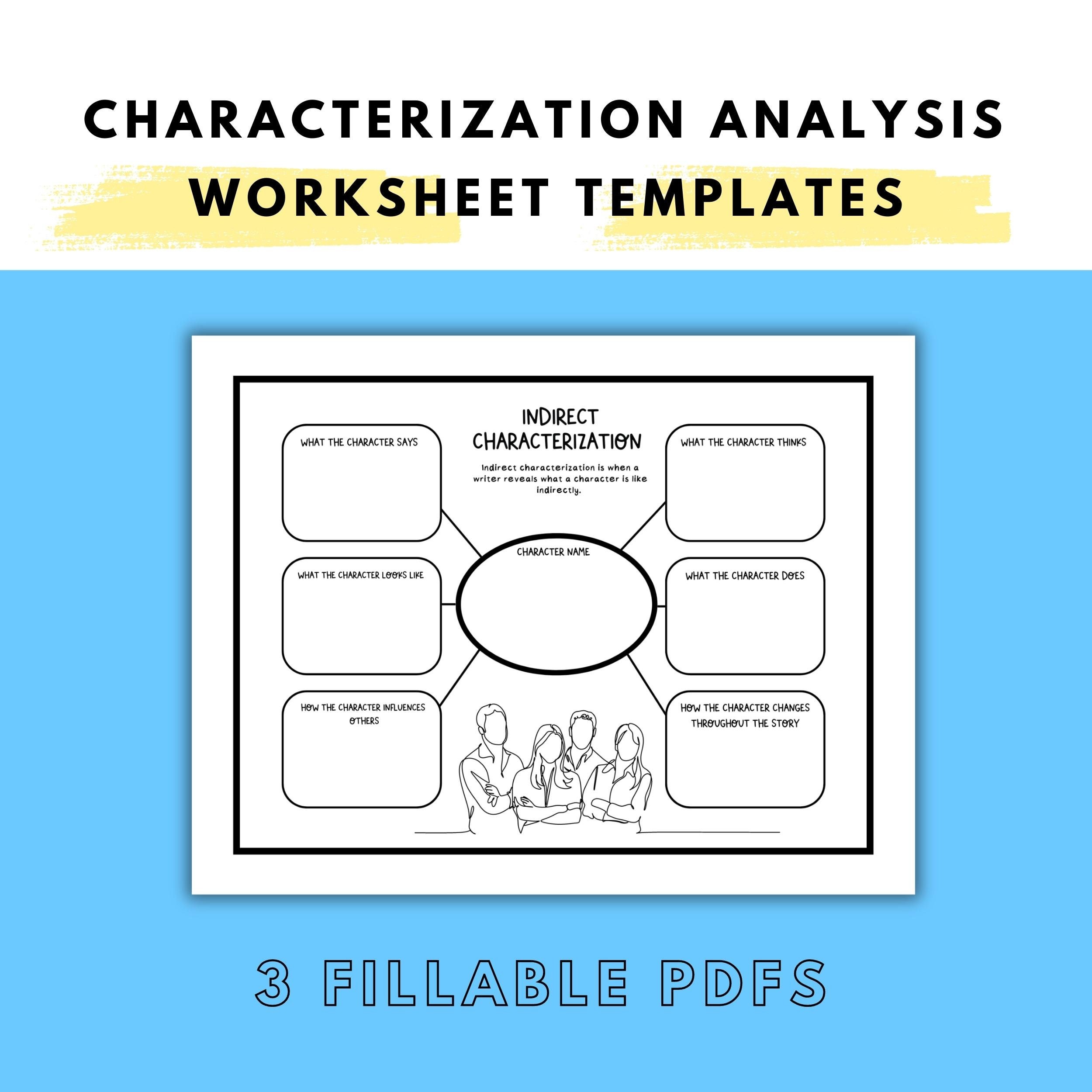 Character Sheet Characterization Template English Graphic Organizer ...