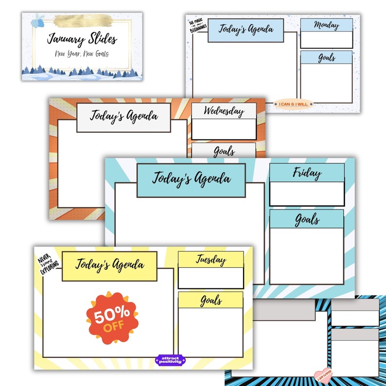 Google Slides Teacher Planner Template, Year-long Classroom Daily ...