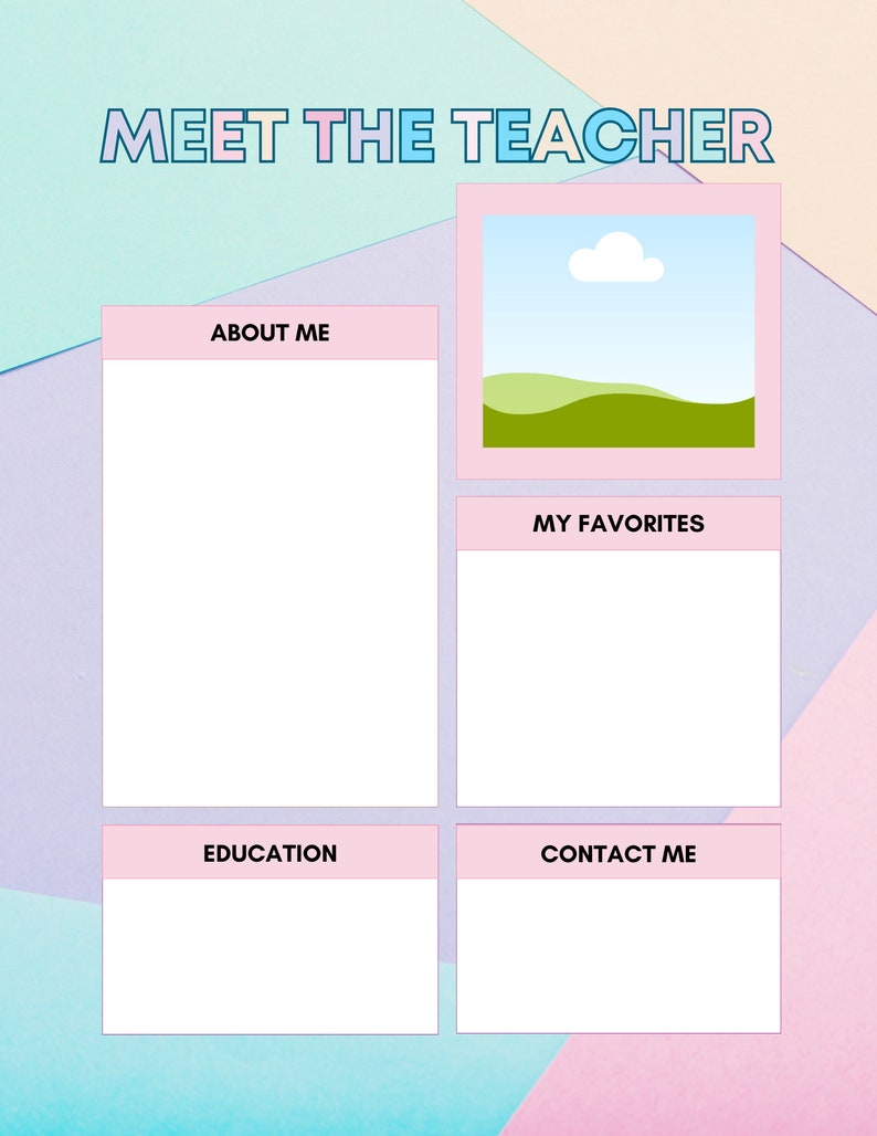 Teacher Introduction Meet the Teacher Classroom Printable Template - Etsy