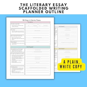 Literary Essay Planner Printable Template Writing Organizer - Etsy