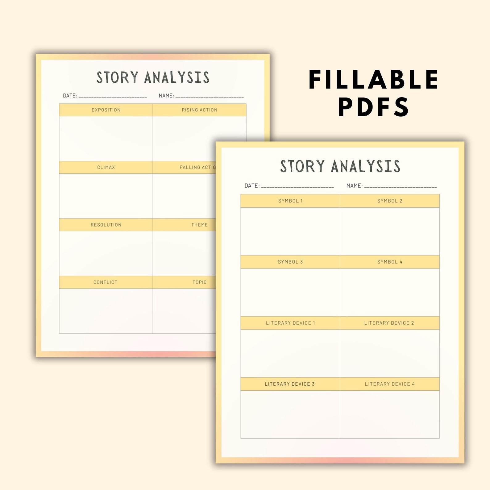 Short Story Template Literary Elements Reading Comprehension - Etsy