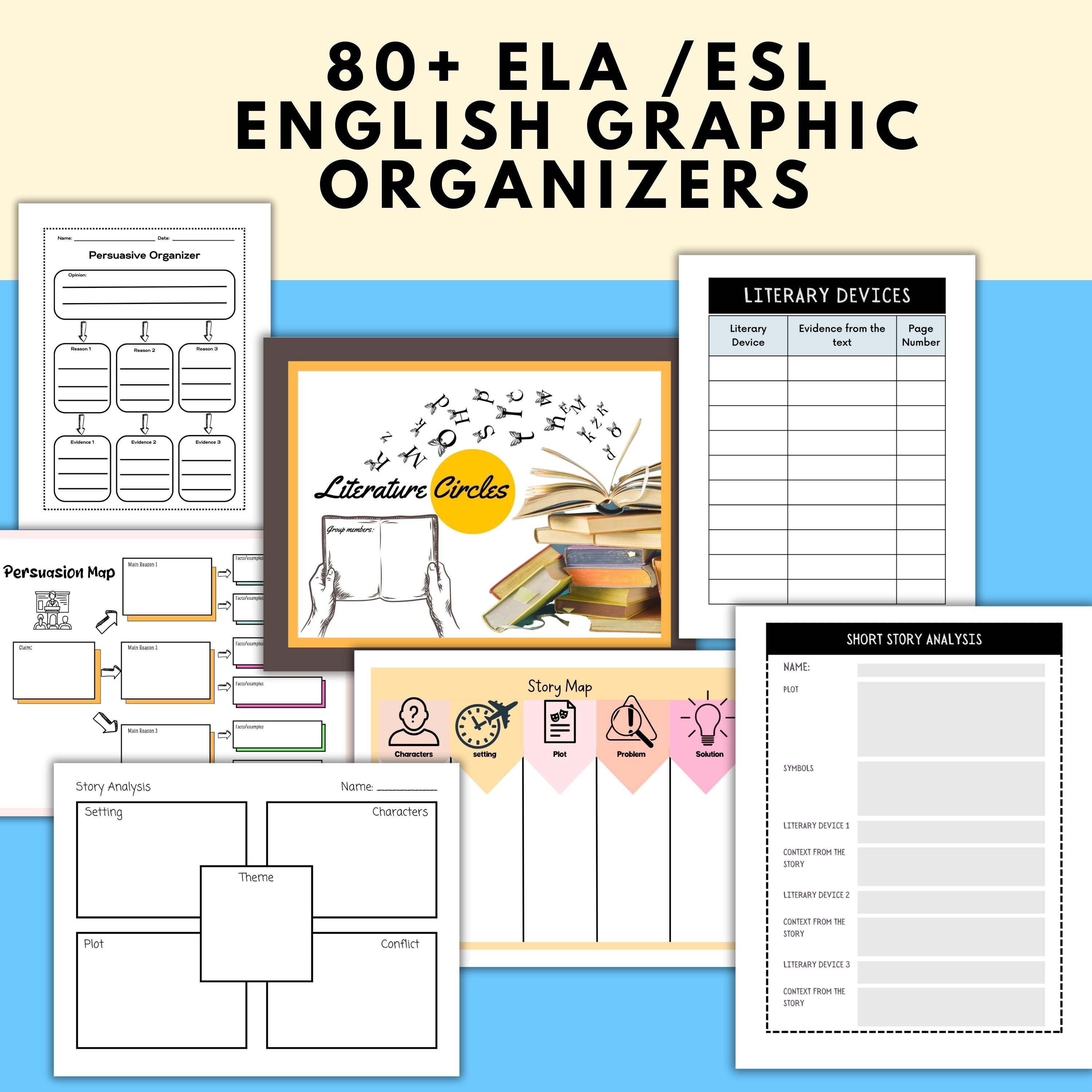 Reading Comprehension Worksheets Graphic Organizer Templates (80+) - Etsy