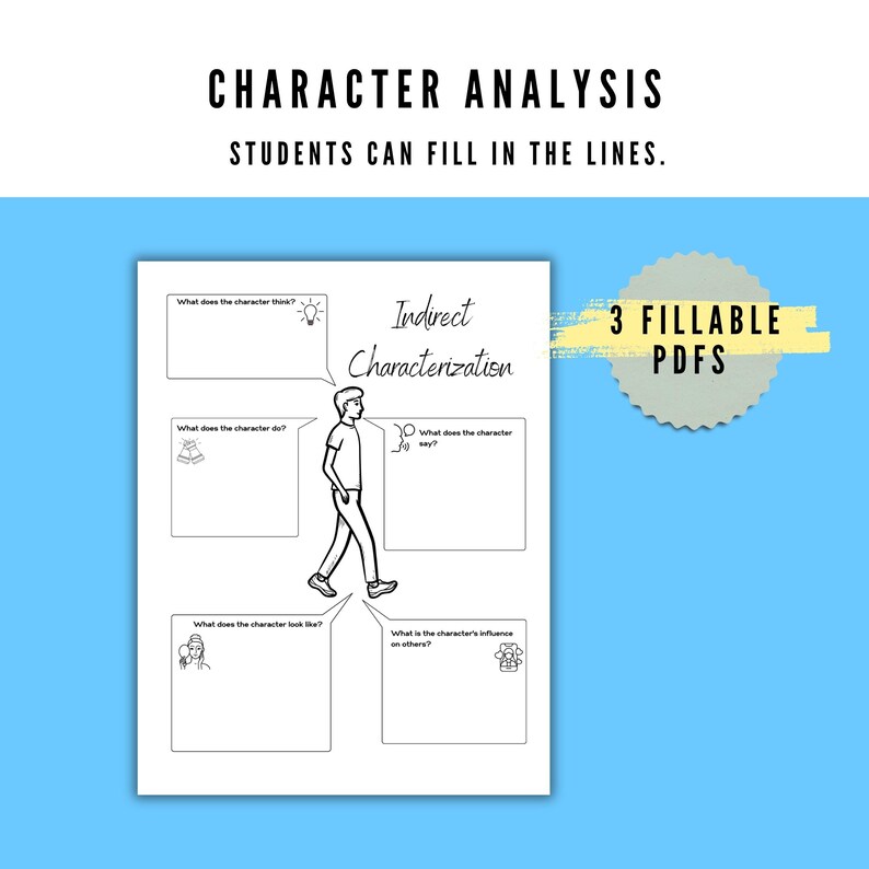 Character Sheet Characterization Template English Graphic Organizer ...