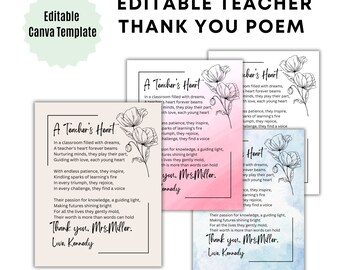 Teacher Appreciation Poem Message From Parents, Teacher Appreciation ...