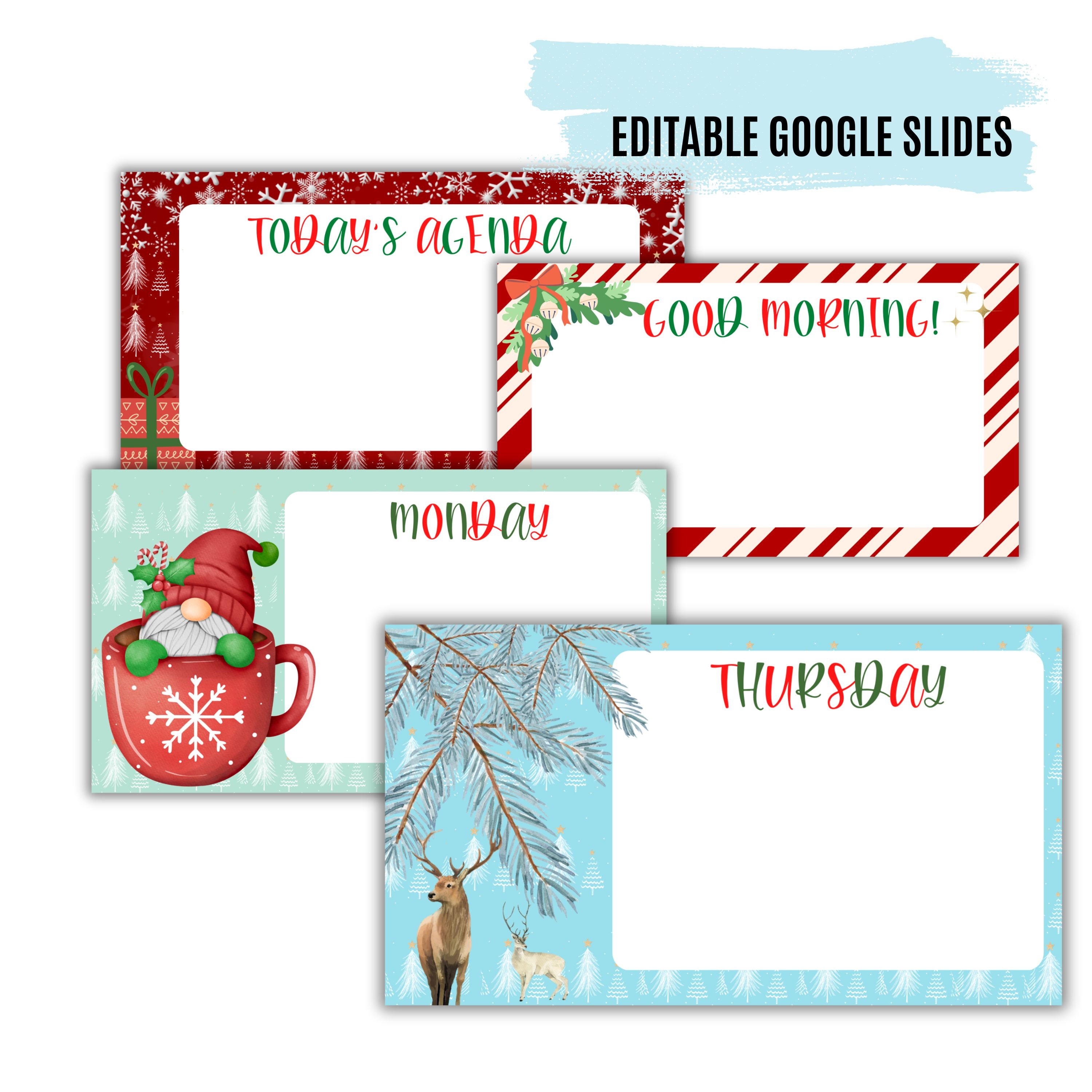 Google Slides Template Classroom Teacher Slideshow Christmas Slides - Etsy