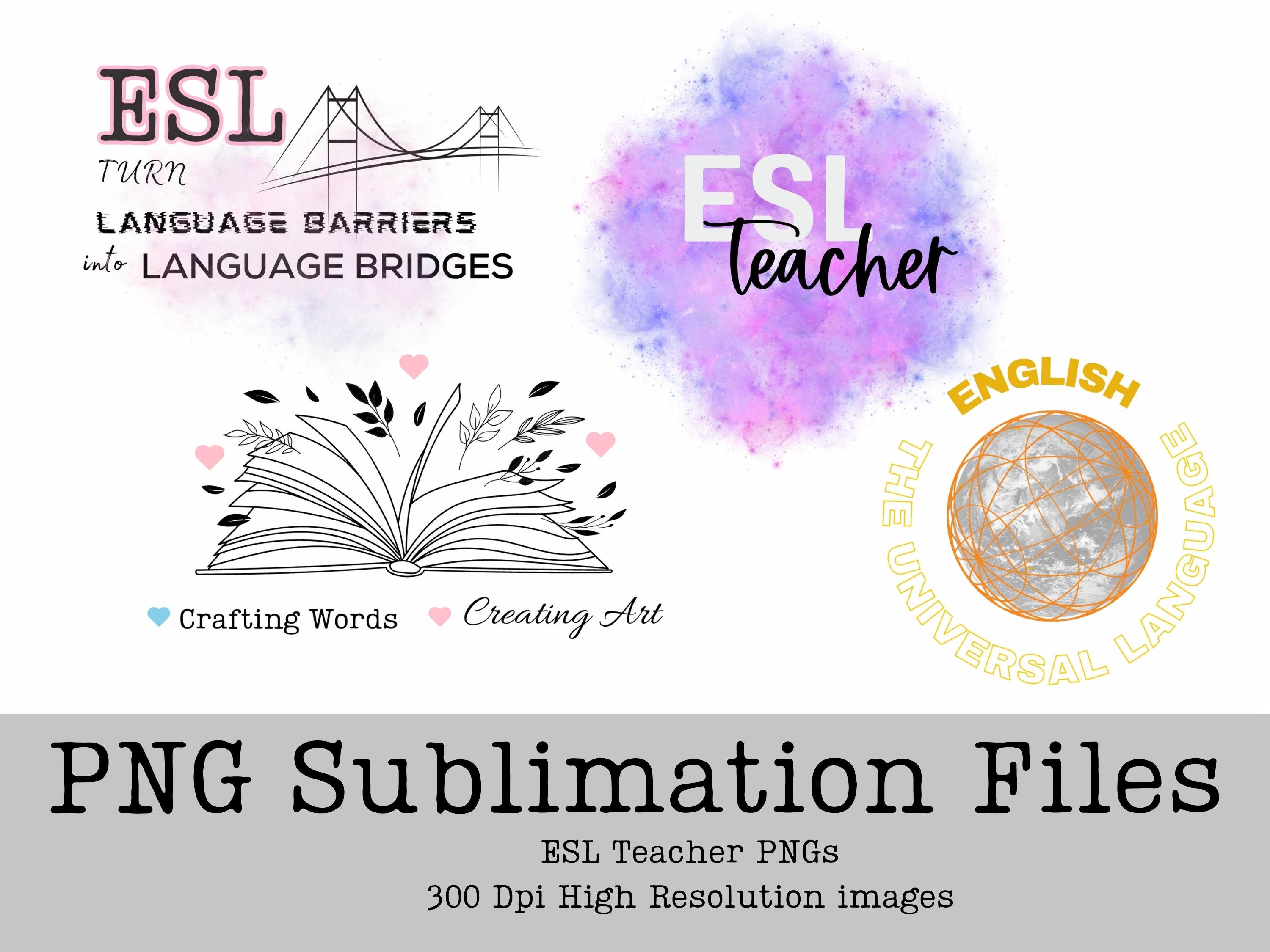 ESL Teacher PNG Bundle ESL Teacher Shirt Png for Shirts Designs Png - Etsy