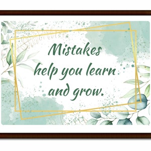 Classroom Poster Set Growth Mindset Poster Class Decor - Etsy