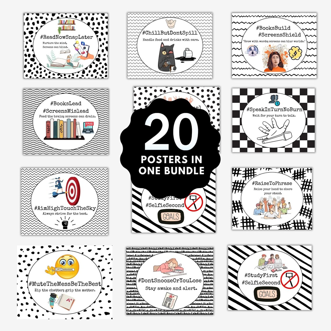 Hashtag Classroom Rules Posters for Bulletin Boards, Class Decor ...