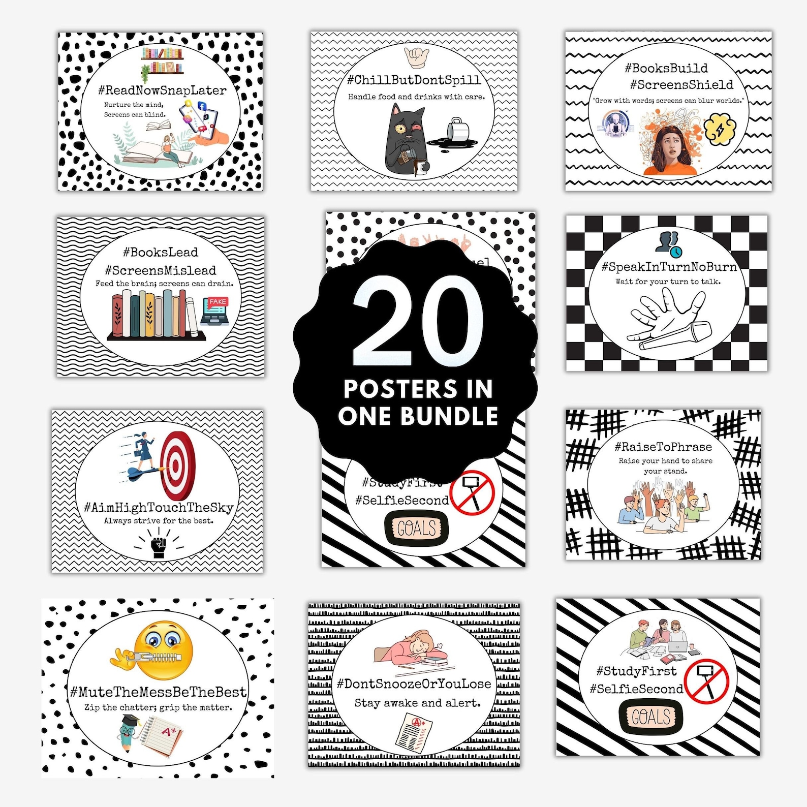 Hashtag Classroom Rules Posters for Bulletin Boards, Class Decor ...