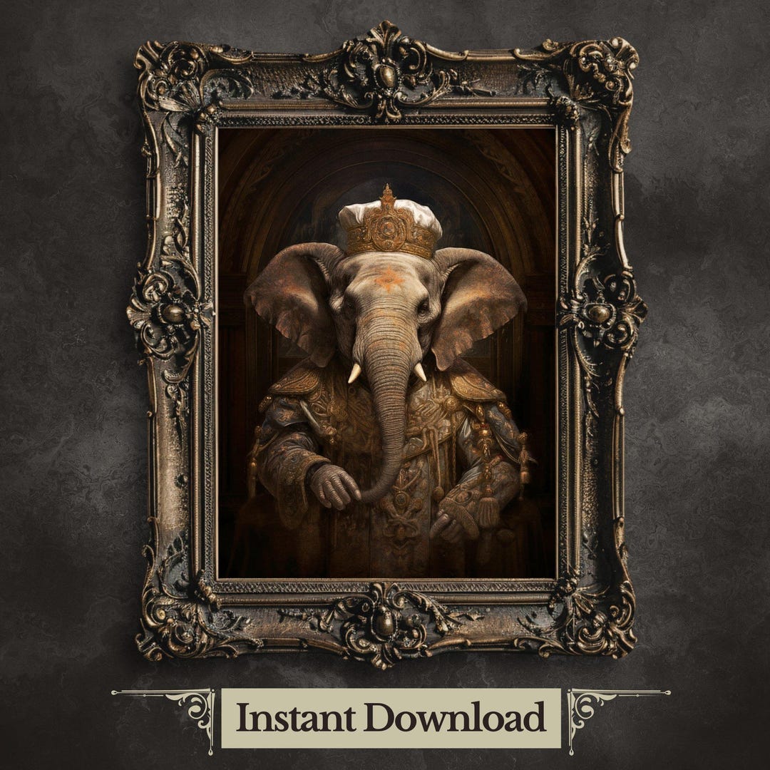 Imperial Majesty Printable Wall Art Elephant in Royal Regalia Art for ...