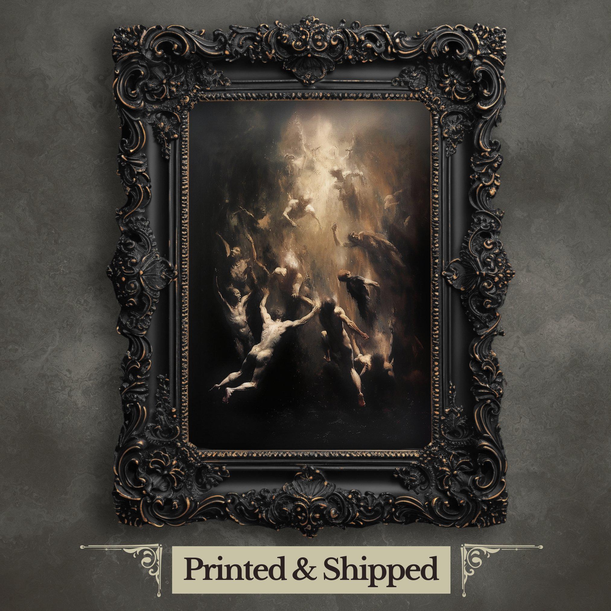 Fall to Hell Wall Art Print Gothic Wall Art Creepy Art Print Wiccan ...