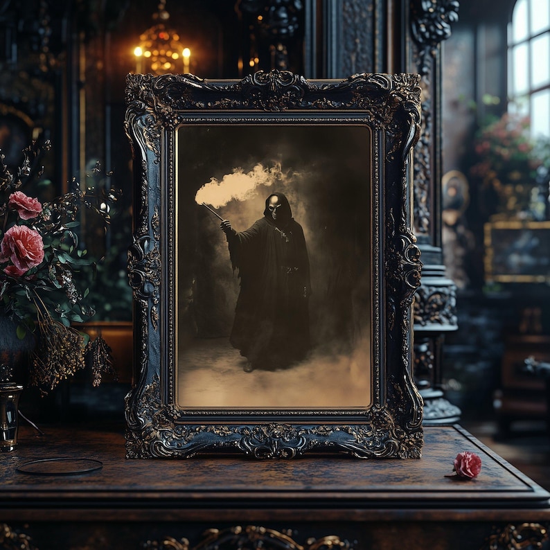 Gothic Sorcerer Printable Art – Dark Wizard, Magic Spell (instant ...