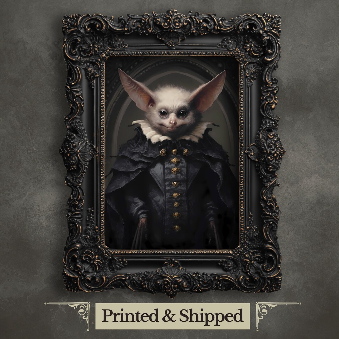 Bat King Wall Art Print Gothic Portrait Vintage Dark Academia Print ...