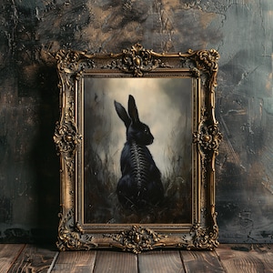 Haunted Forest Rabbit Wall Art Print Gothic and Surreal Dark Academia ...