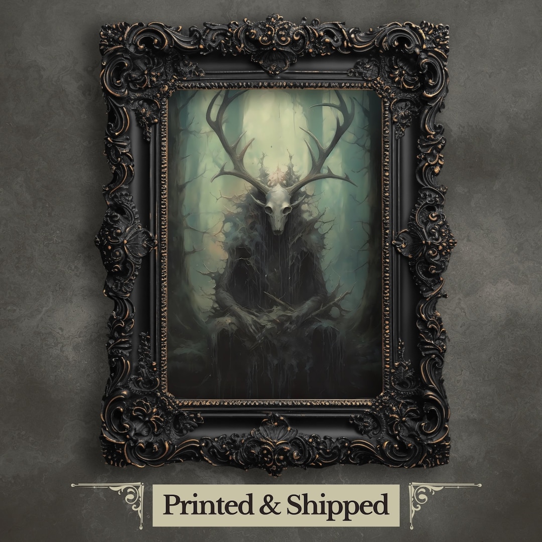 Woodland Druid Wall Art Print Pagan Decor Dark Fantasy Art Gothic Wall ...