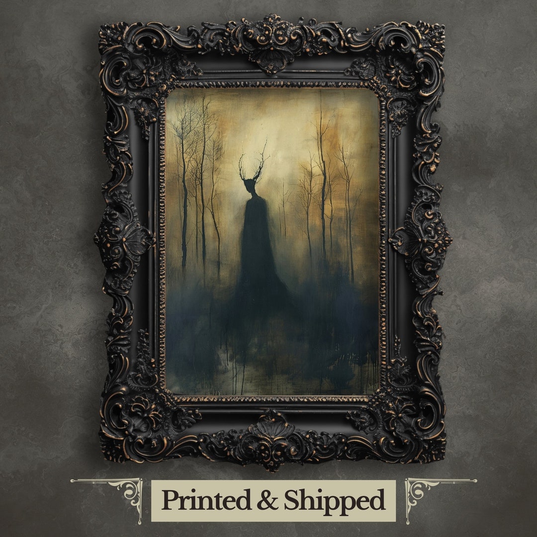 Celtic Forest God Art Print, Dark Gothic Pagan Decor - Etsy